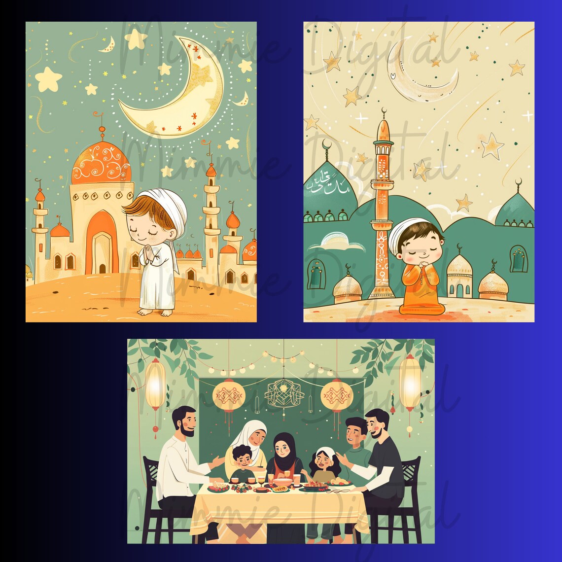 35 Cute Ramadan Children Clipart Files, Ramadan Kareem Clipart, Ramadan ...