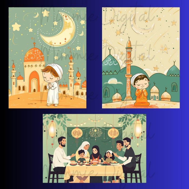 35 Cute Ramadan Children Clipart Files, Ramadan Kareem Clipart, Ramadan ...