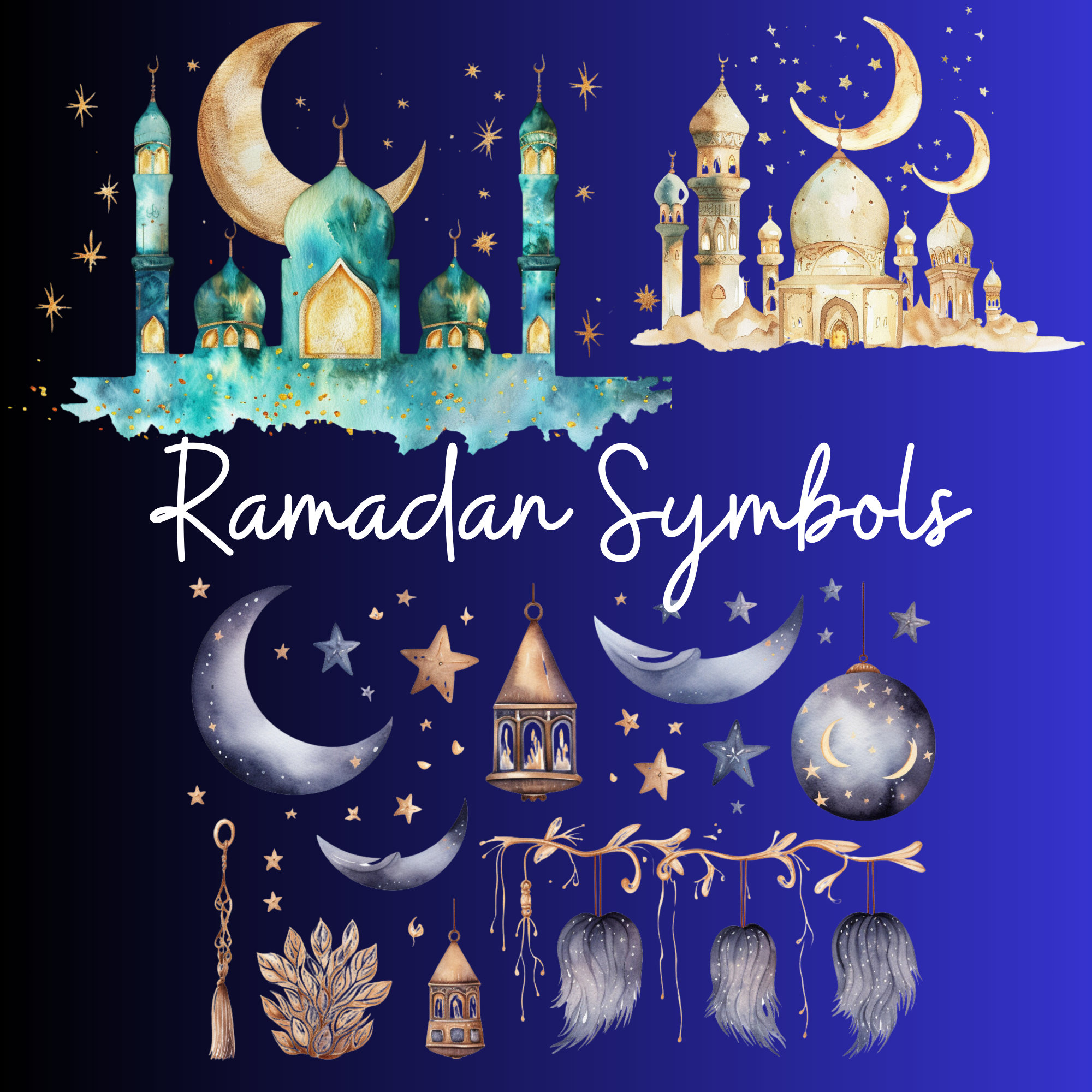 53 Ramadan Symbols Clipart, Ramadan Kareem Transparent Background Files ...