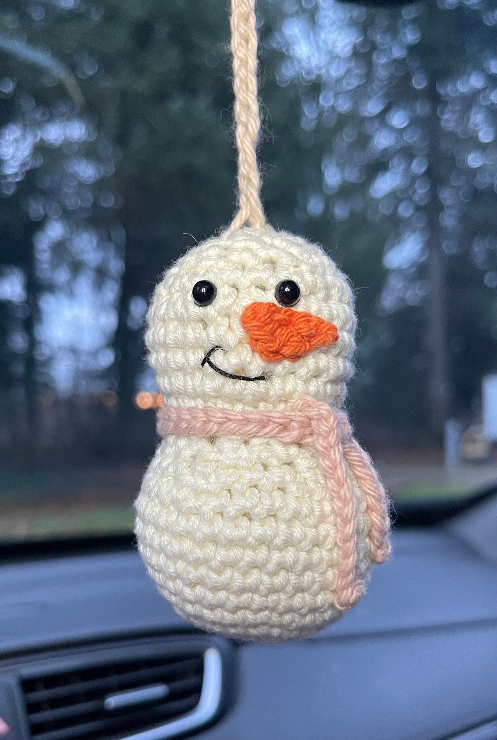 Crochet Christmas Car Charm, Christmas Car Hanger, Crochet Christmas ...