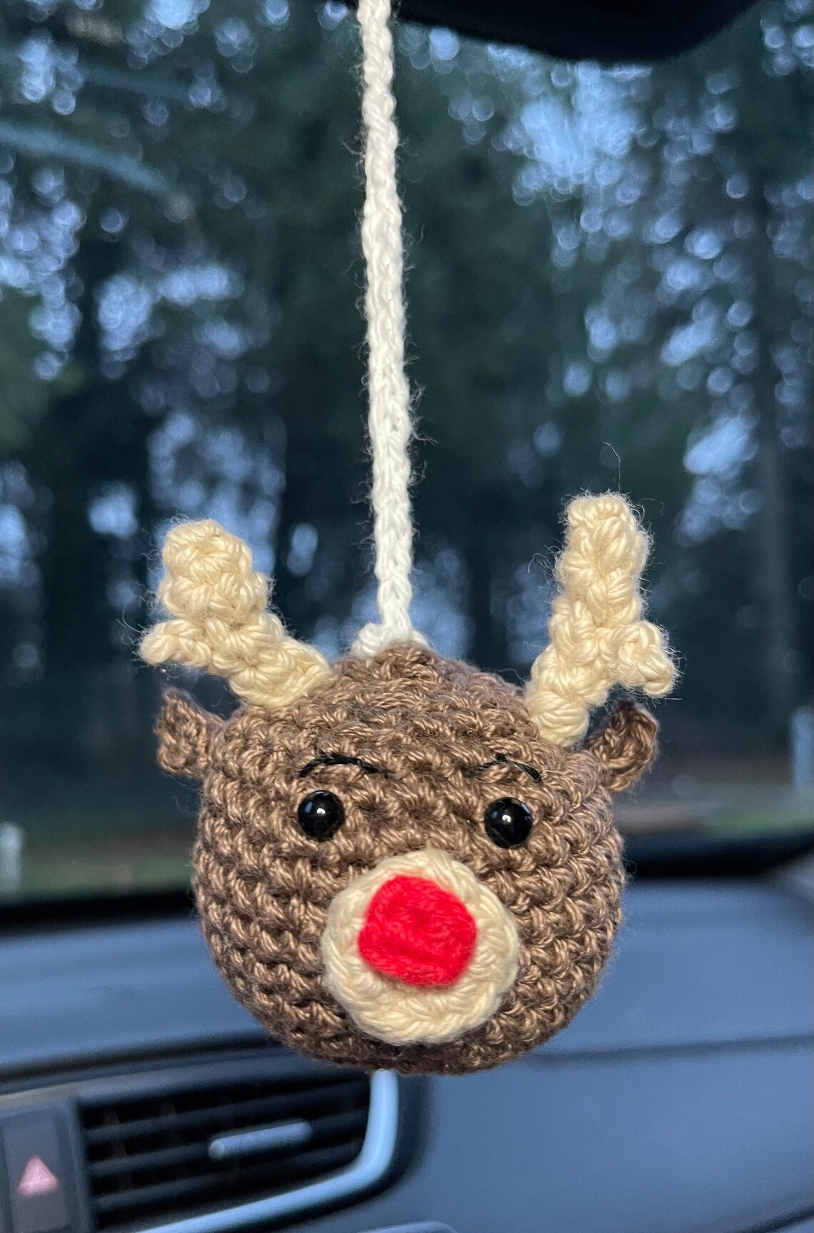 Crochet Christmas Car Charm, Christmas Car Hanger, Crochet Christmas ...