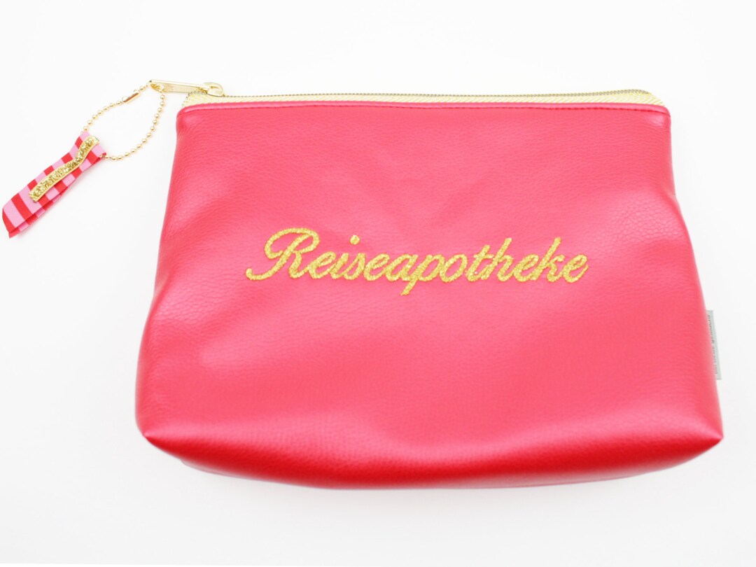 First-aid Kit/toilet Bag Imitation Leather first-aid Kit Red/gold - Etsy