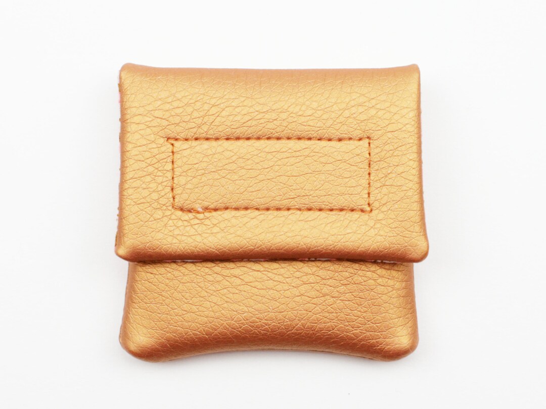 Tampon Pouch/mini Purse Faux Leather/strawberries Copper/antique Pink ...