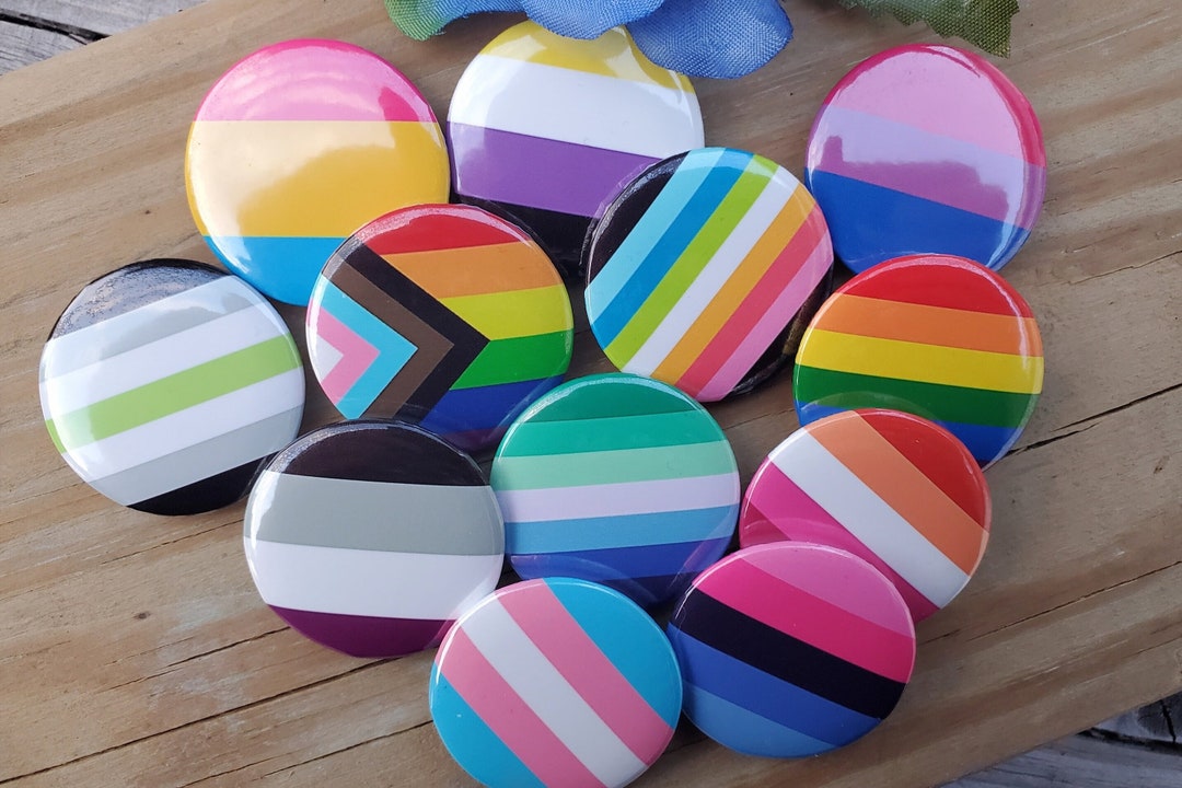 LGBT Custom Pride Flag Buttons, Keychains, Magnets, Shoe Charm - 1.25 ...