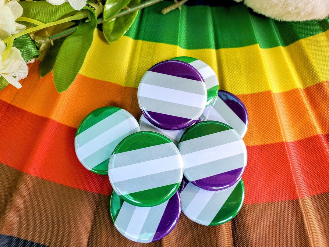 Graysexual, Grayromantic, Gray Aroace Pride Flags 1.25 Inch Accessories ...