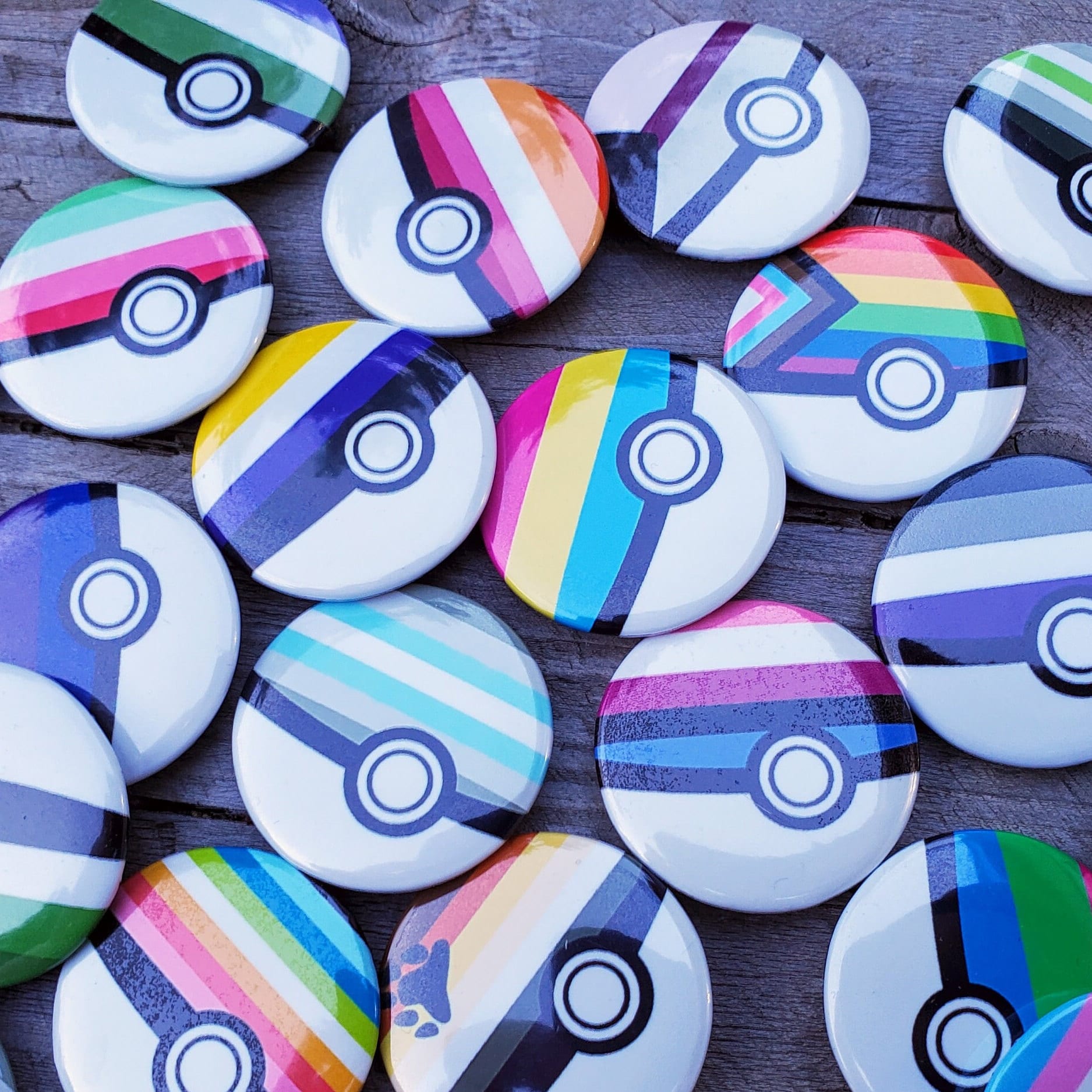 Pride Pokeball Buttons LGBT Pokemon Badge - Etsy