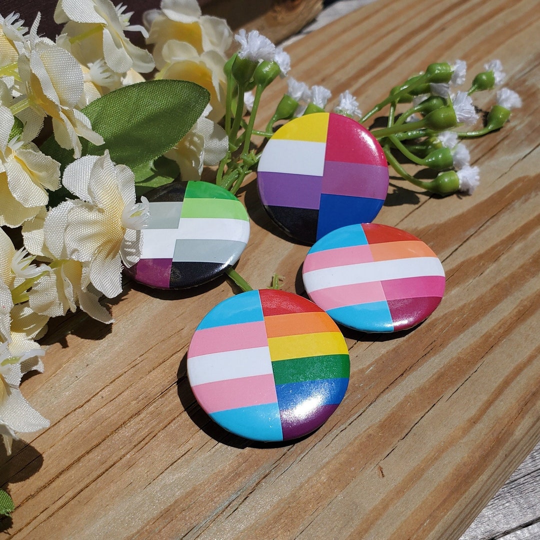 Double Pride Flag Buttons SMALL 1.25 Inch - Etsy
