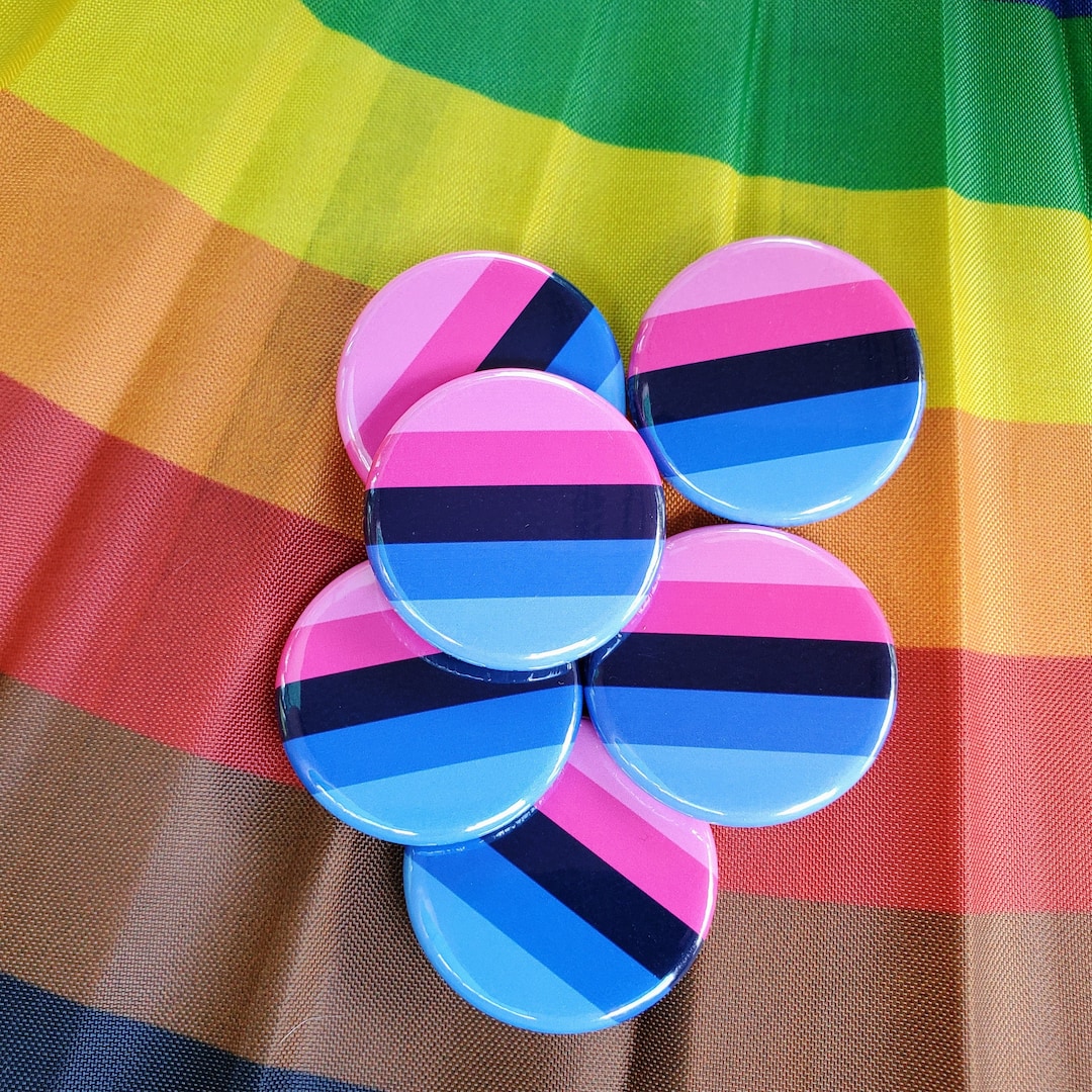 Omnisexual Pride Flag 1.25 Inch Accessories - Pins, Magnets, Keychains ...