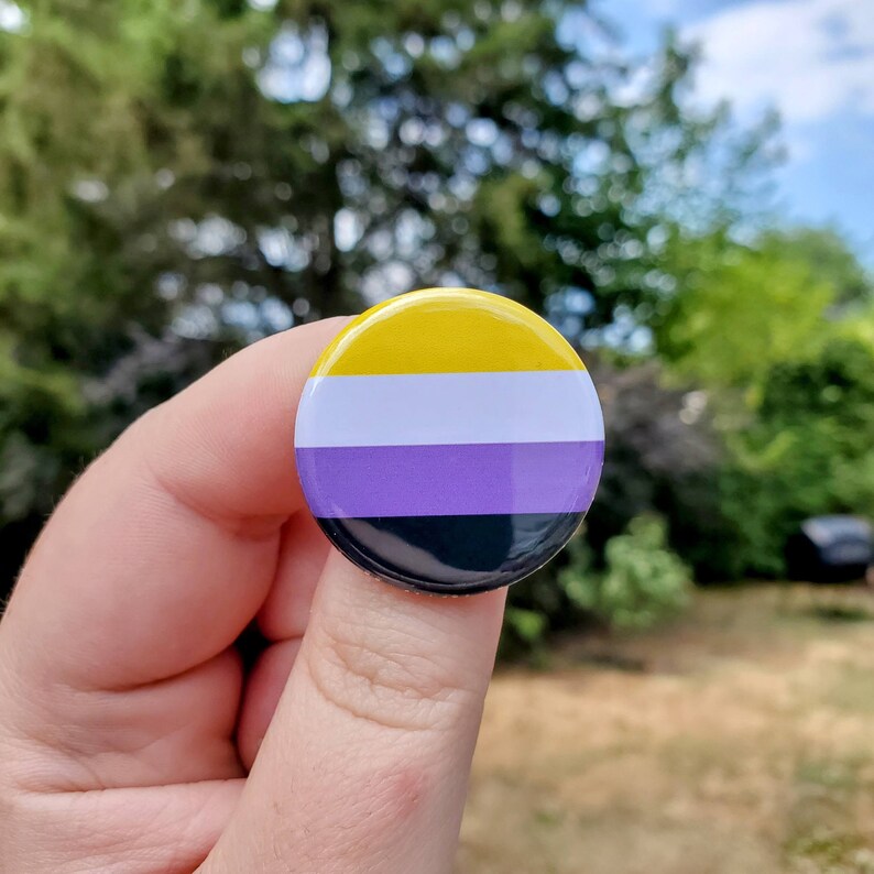 Non-binary Pride Flag 1.25 Inch Accessories - Pins, Magnets, Keychains ...