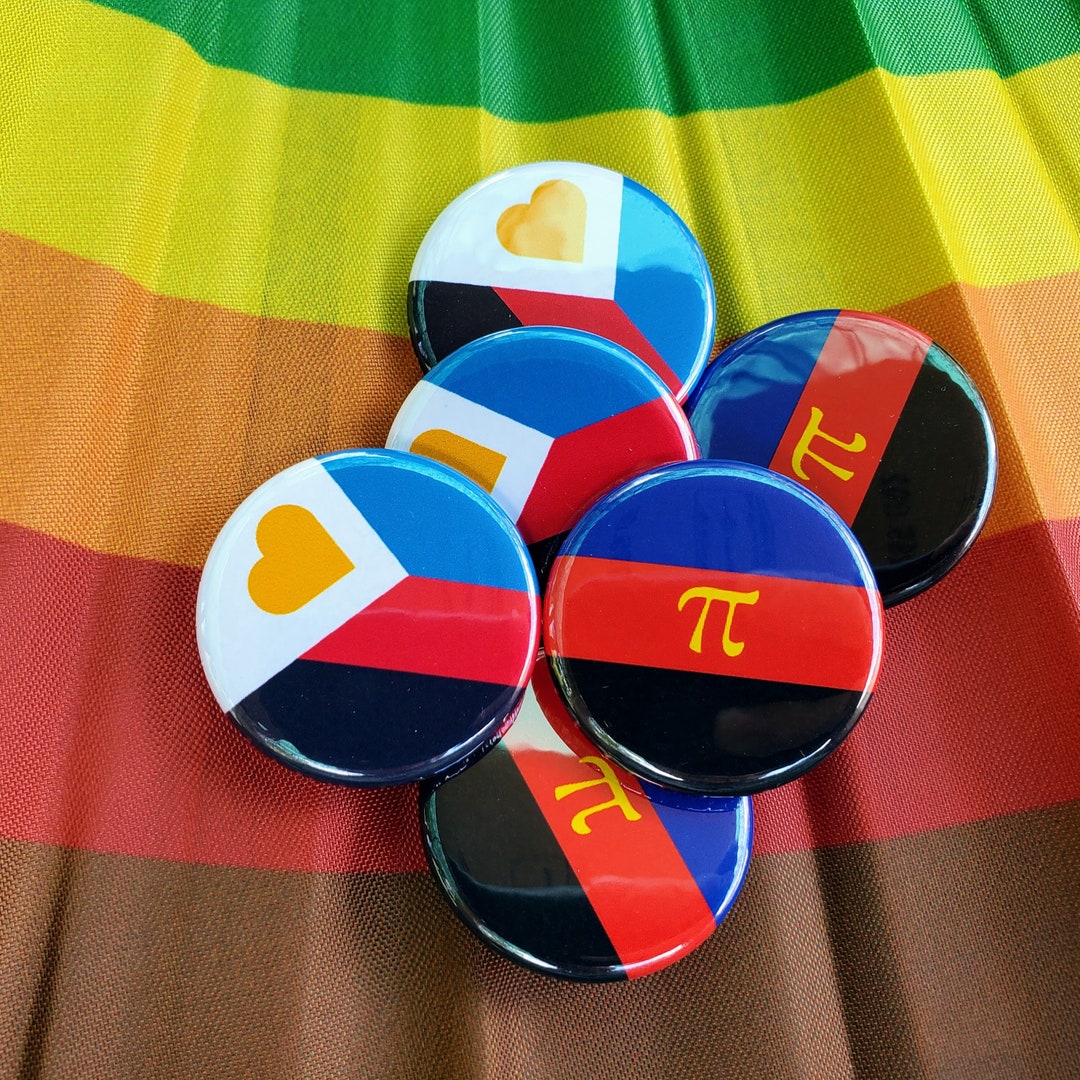 Polyamorous Pride Flags 1.25 Inch Accessories - Pins, Magnets ...