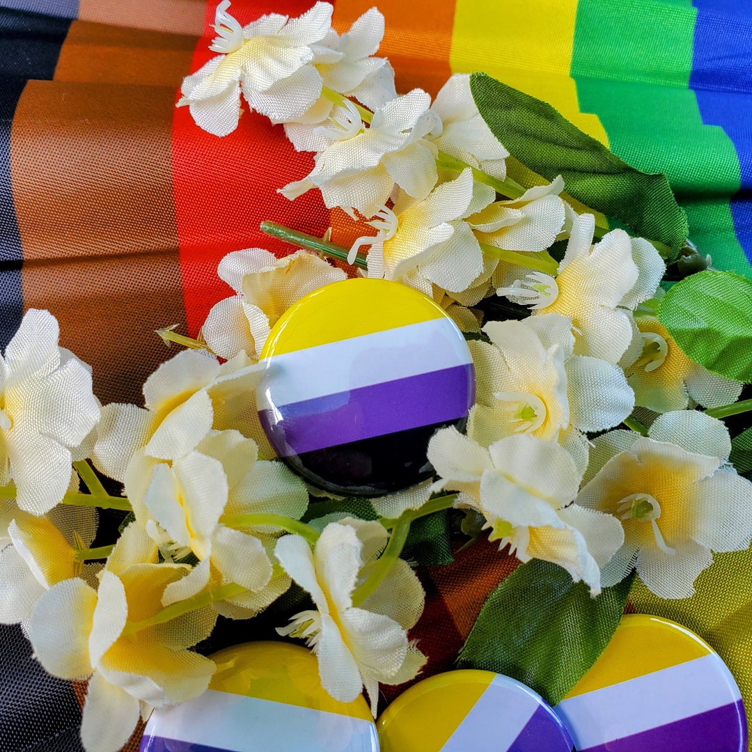 Non-binary Pride Flag 1.25 Inch Accessories - Pins, Magnets, Keychains, Shoe Charm - Etsy