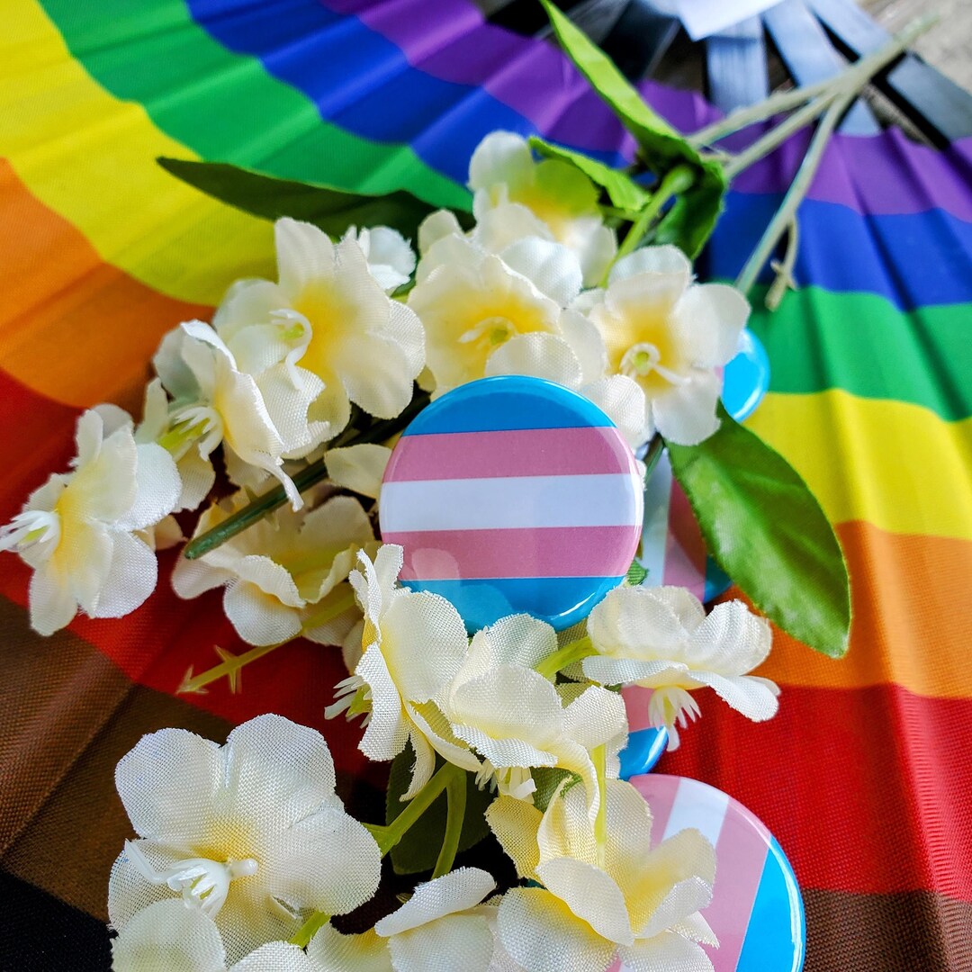 Transgender Pride Flag Accessories 1.25 Inch - Pins, Magnets, Keychains ...