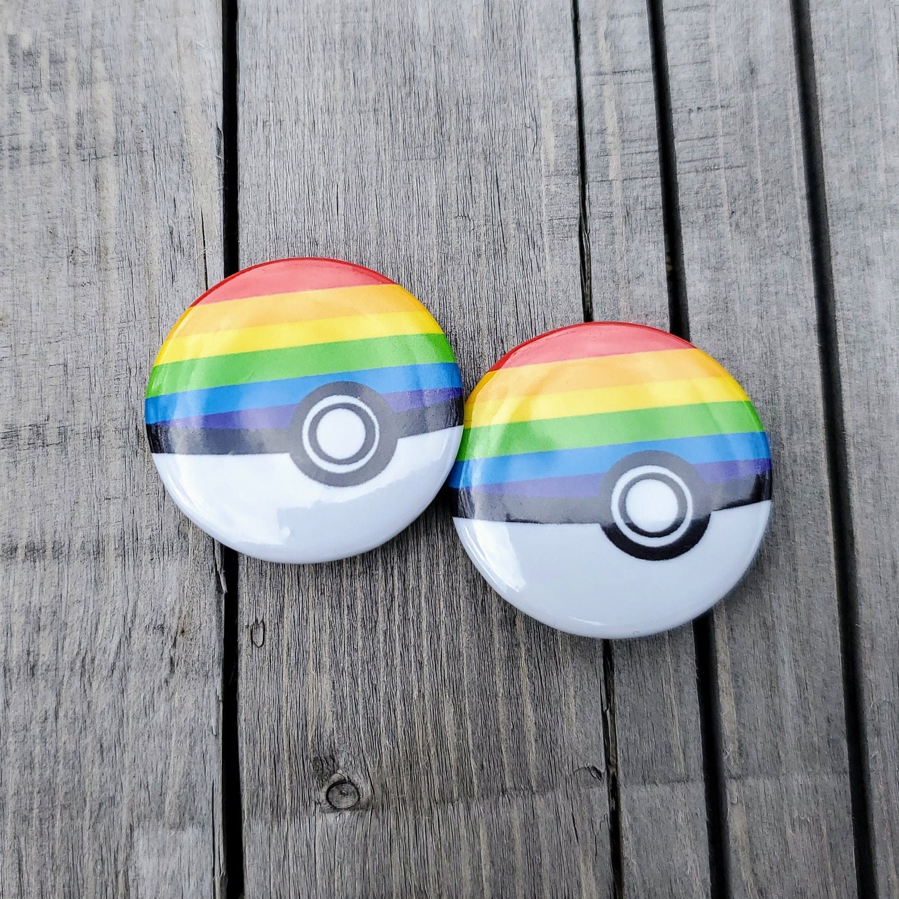 Pride Pokeball Buttons LGBT Pokemon Badge - Etsy