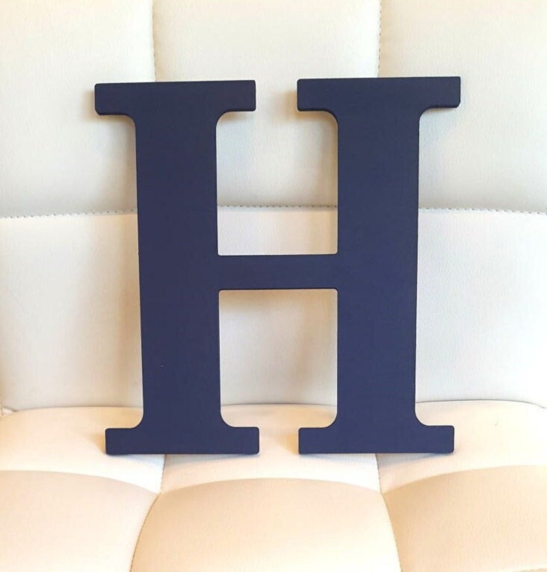 Navy Blue Letter, Hand Painted Wood Letter H, Door Hanger Boy, Nursery ...