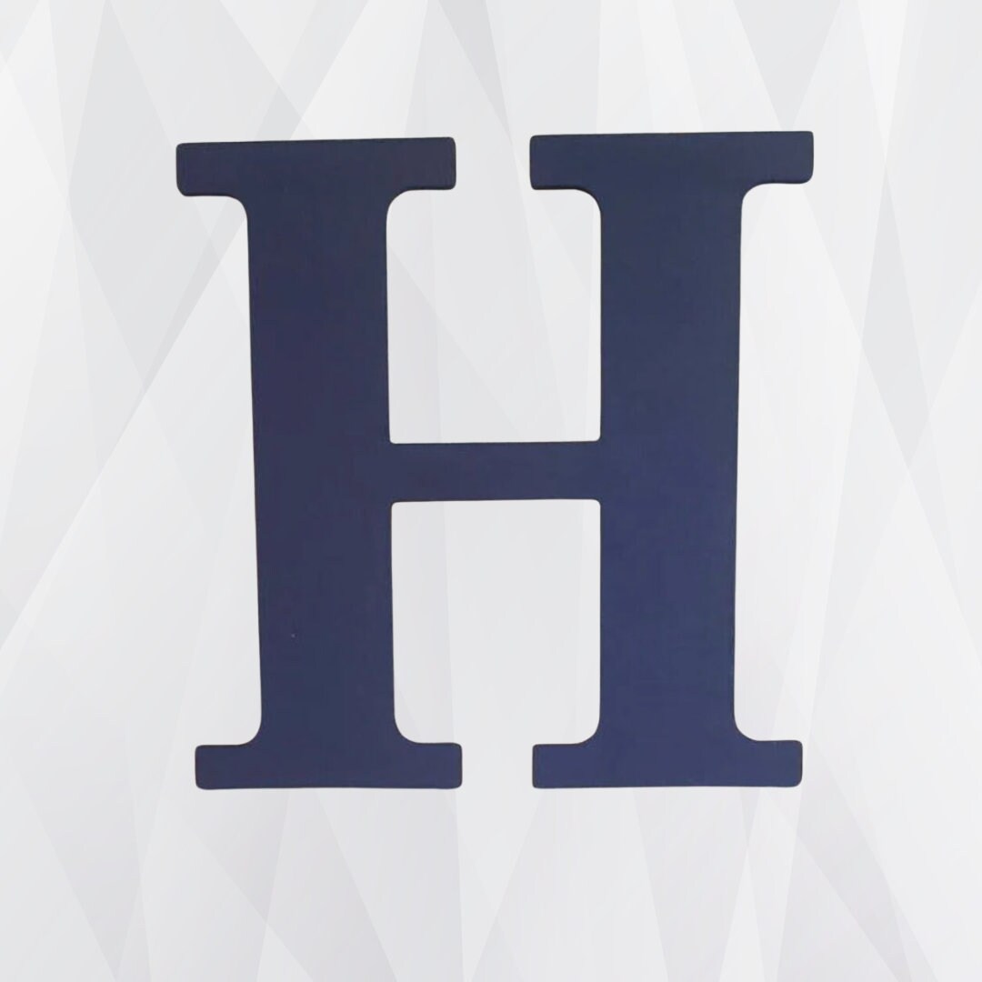 Navy Blue Letter, Hand Painted Wood Letter H, Door Hanger Boy, Nursery ...