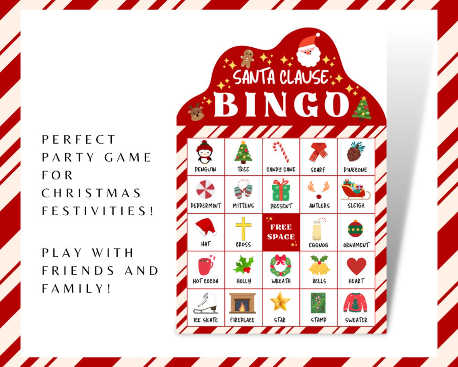 Christmas Bingo Cards, Christmas Bingo, Christmas Party Game, Fun ...