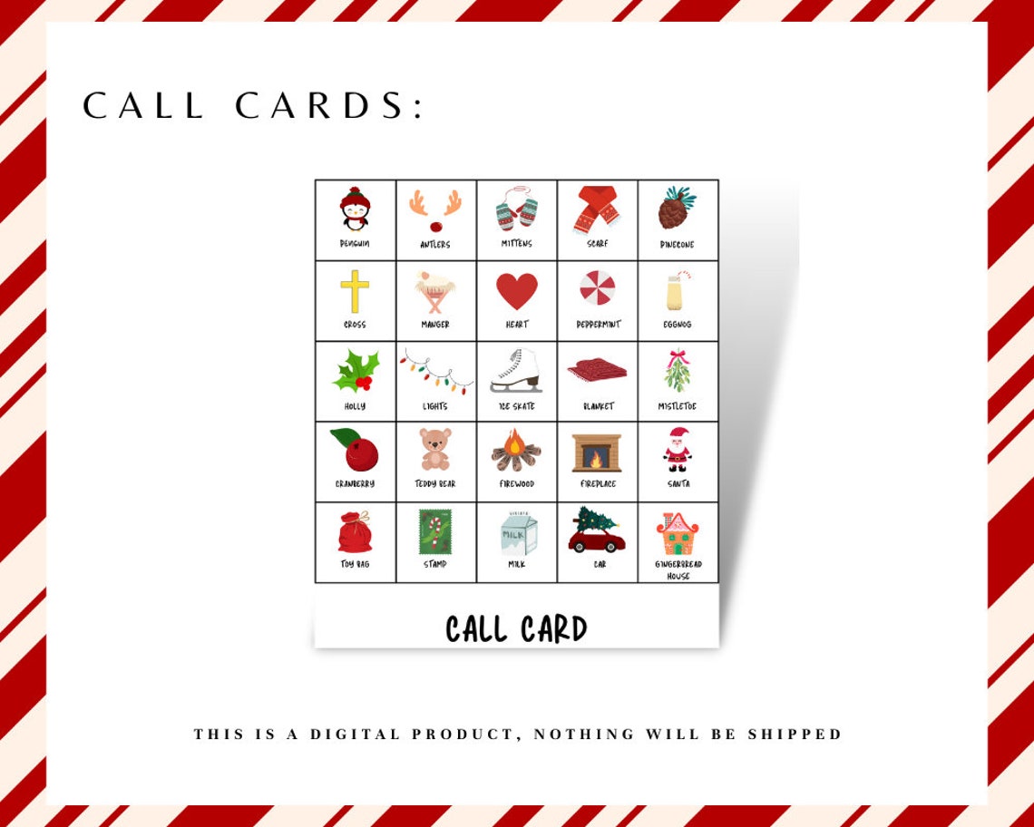 Christmas Bingo Cards, Christmas Bingo, Christmas Party Game, Fun ...