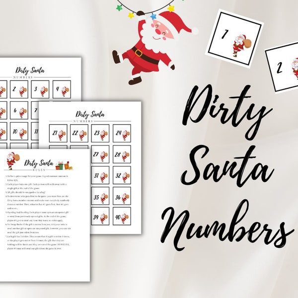Dirty Santa Printable Numbers - Etsy