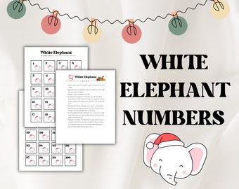 White Elephant Numbers, White Elephant Gifts Funny, White Elephant ...