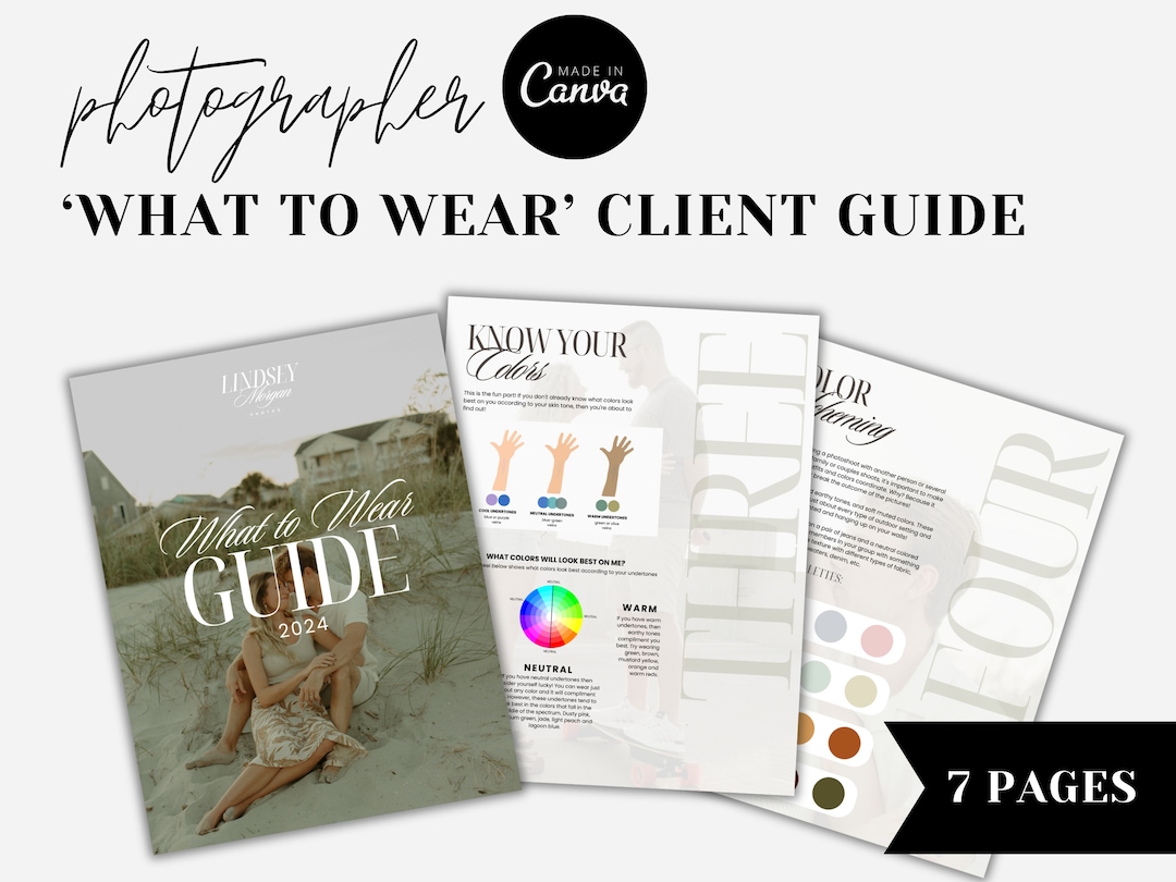Photography Client Guide Template | Photographer What to Wear Guide ...