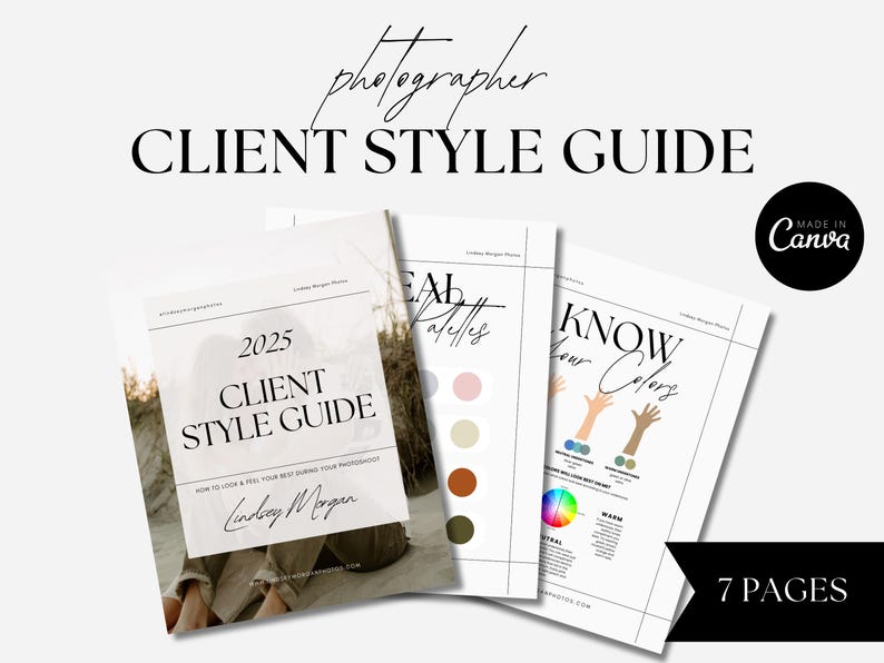 Photographer CLIENT STYLE GUIDE Template | Photographer Client Guides ...