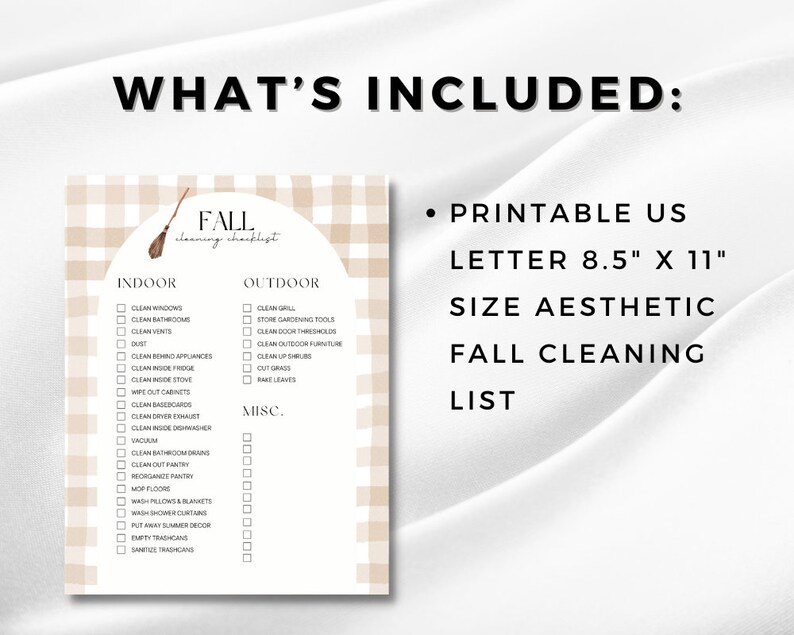 Printable Home Cleaning Planner, Fall Cleaning Checklist, Autumn ...