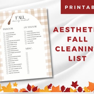 Printable Home Cleaning Planner, Fall Cleaning Checklist, Autumn ...