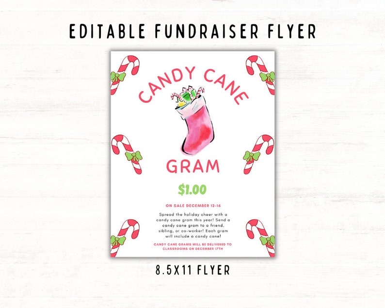 Candy Cane Gram, Christmas Fundraiser, School Fundraiser, Christmas ...