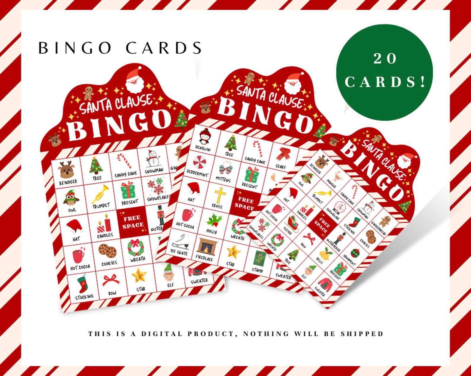 Christmas Bingo Cards, Christmas Bingo, Christmas Party Game, Fun ...