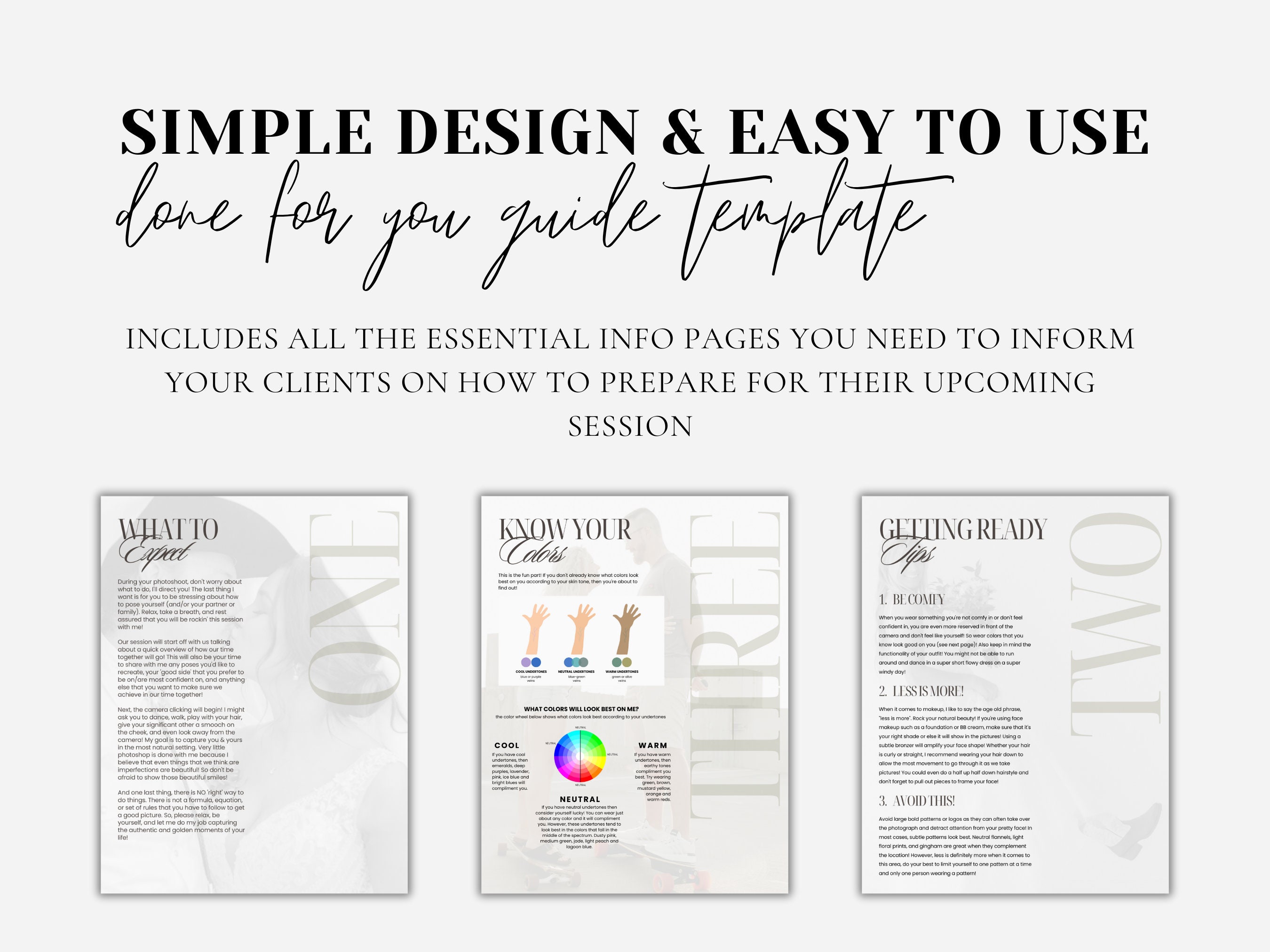 Photography Client Guide Template | Photographer What to Wear Guide ...