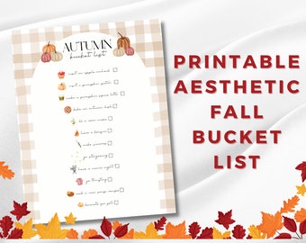 Fall Bucket List Coloring Page Printable Checklist | Autumn Bucket List ...