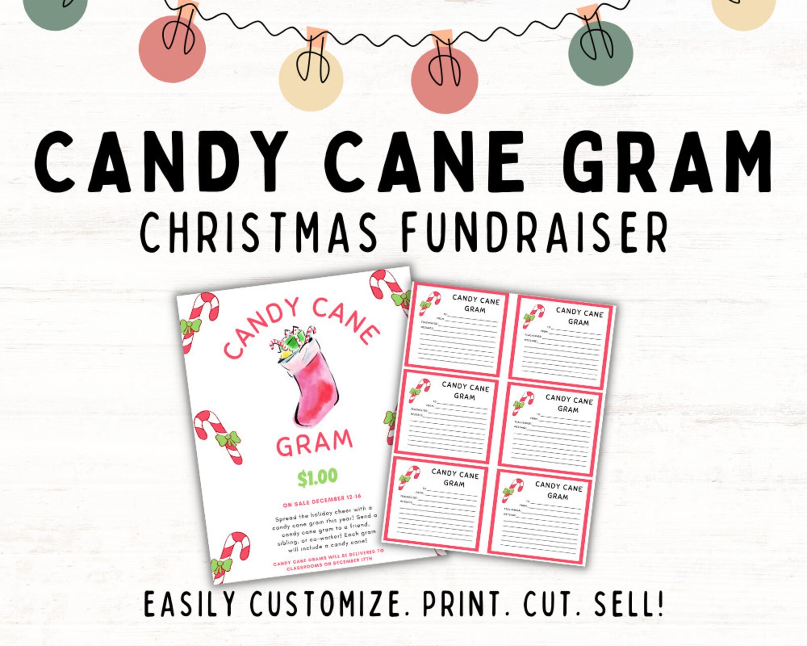 Candy Cane Gram, Christmas Fundraiser, School Fundraiser, Christmas ...