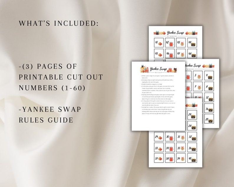 Yankee Swap Numbers, Yankee Swap Gift, Yankee Swap Rules, White ...