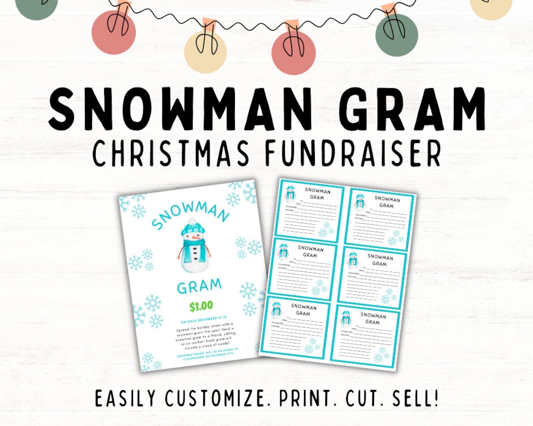 Snowman Gram Candy Christmas Fundraiser, School Fundraiser, Christmas ...