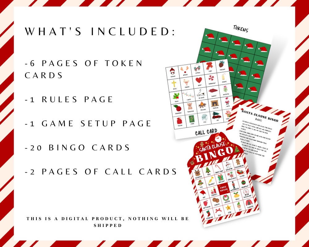 Christmas Bingo Cards, Christmas Bingo, Christmas Party Game, Fun ...