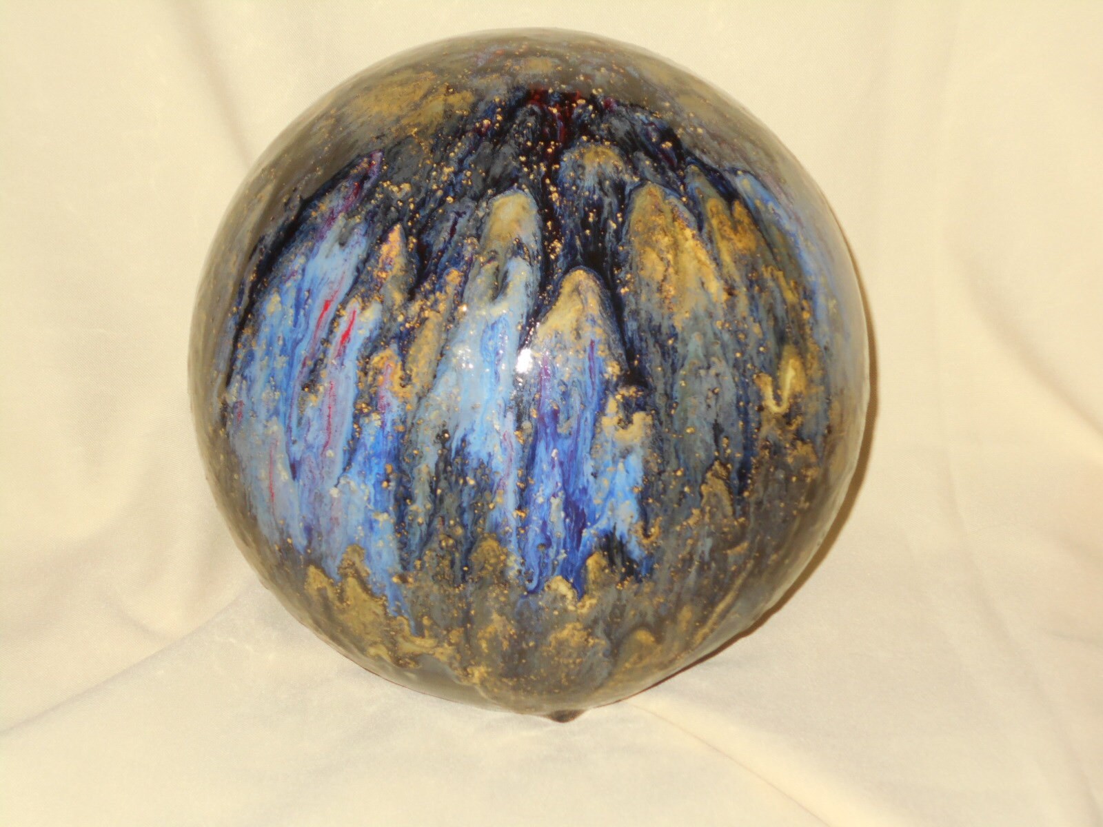 Gazing Ball 10-inch with Crystal Glaze Combination of Black | Etsy