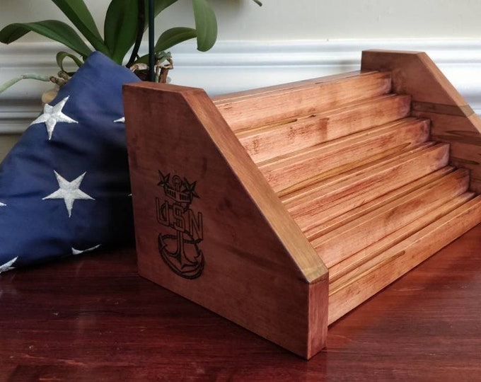 Stadium Style Custom Military Challenge Coin Holder - 30 Coins - 6 Rows ...