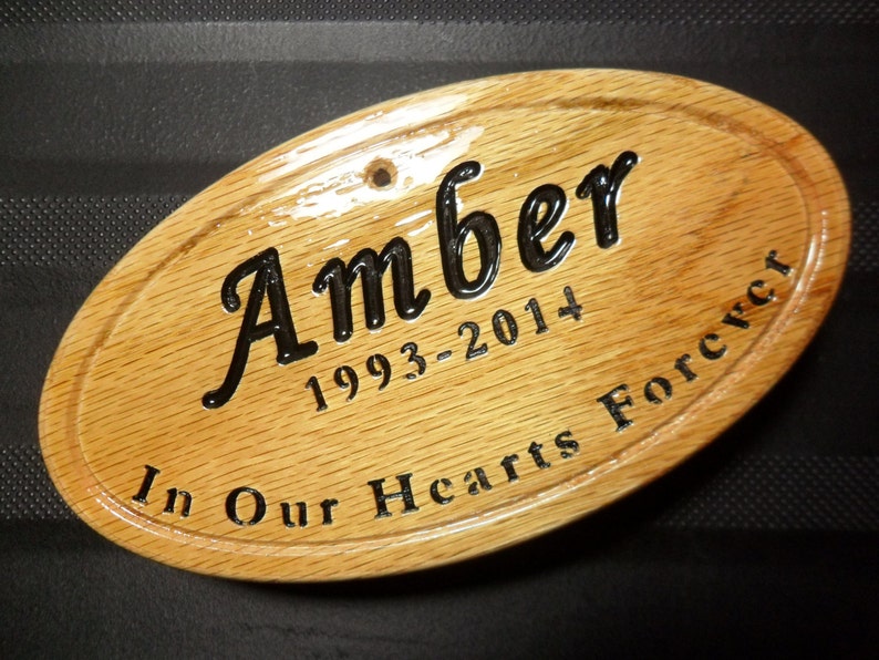 Custom / Personalized Memorial Plaque Sign Finished Oak Wood | Etsy
