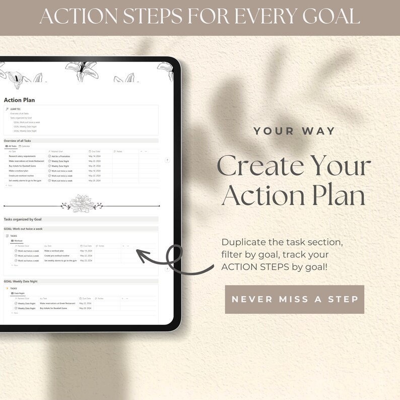 Notion Goal Planner Template for Goal Setting, Planning, & Tracking ...