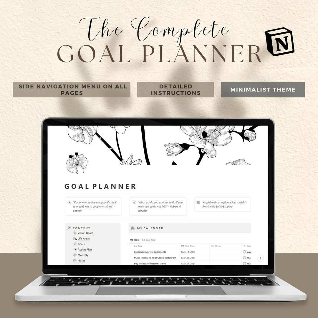 Notion Goal Planner Template for Goal Setting, Planning, & Tracking ...
