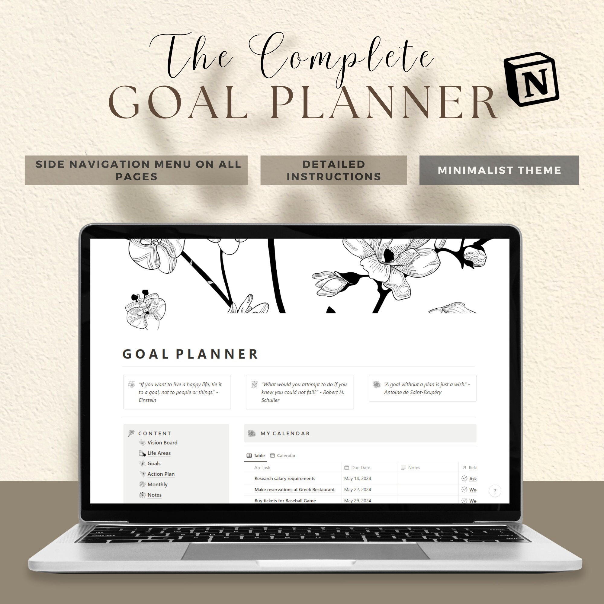 Notion Goal Planner Template for Goal Setting, Planning, & Tracking ...