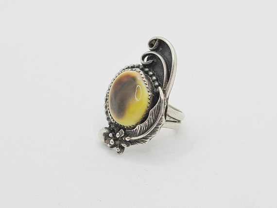 Native American Natural Shell or Stone? Ring Sterling… - Gem