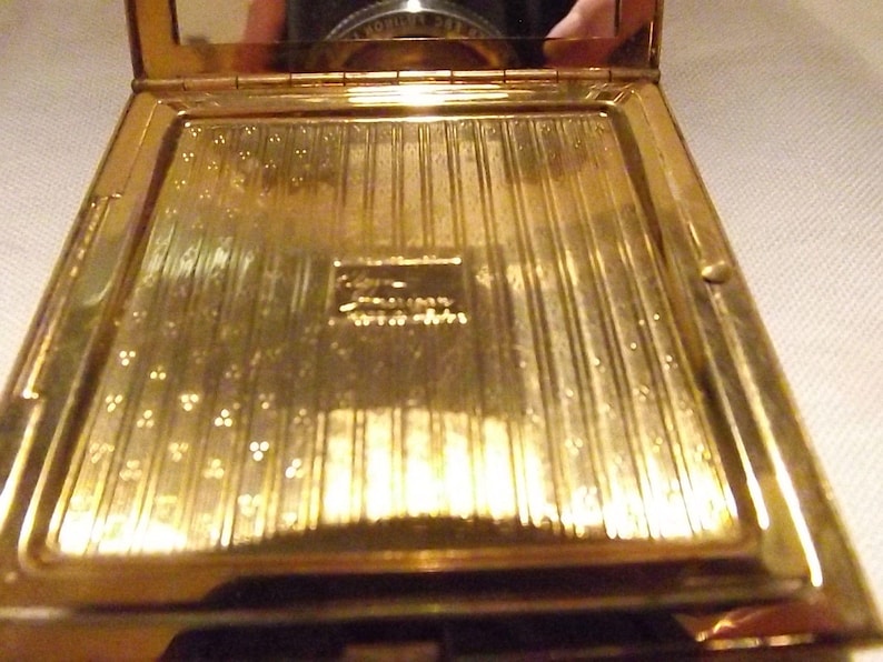 Vintage Elgin American Compact With Mirror, Engraved Floral Powder Case ...