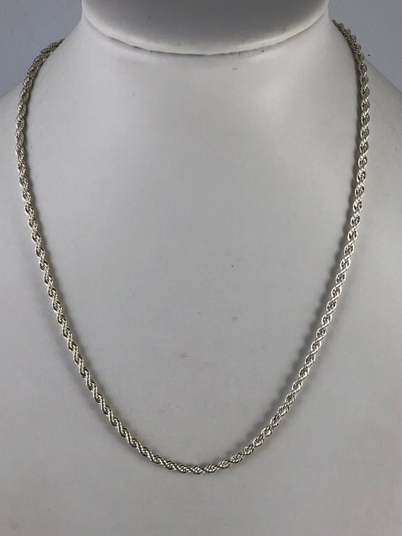 Sterling Silver Necklace Diamond-Cut Rope Chain 1.8MM Sterling | Etsy
