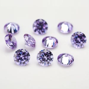 4MM Perfect Color and Quality Lavender Round Cut Machine Cut Loose CZ ...