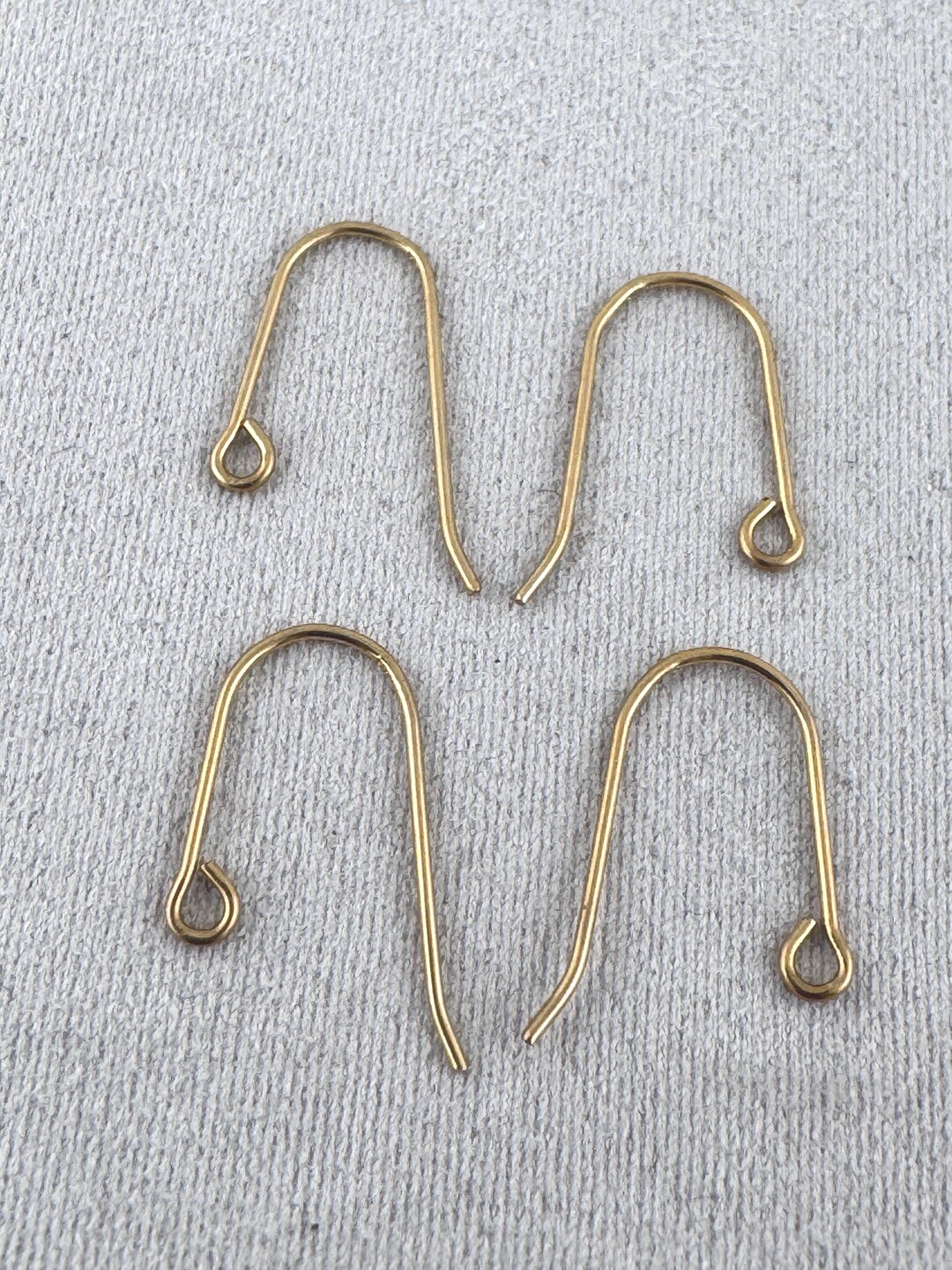 14K Yellow Gold French Ear Wires: Earring Wire Hooks, 2 Pairs - Etsy