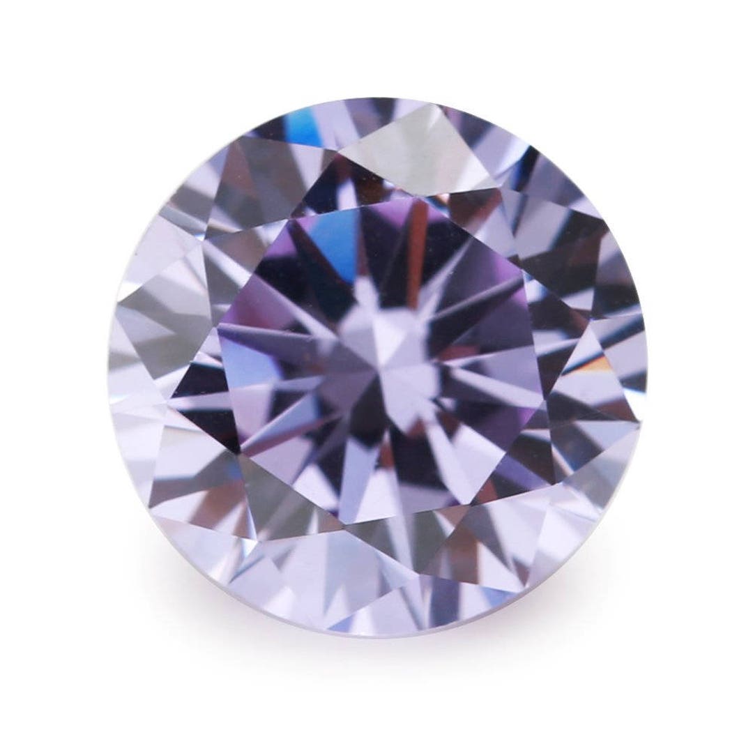4MM Perfect Color and Quality Lavender Round Cut Machine Cut Loose CZ ...