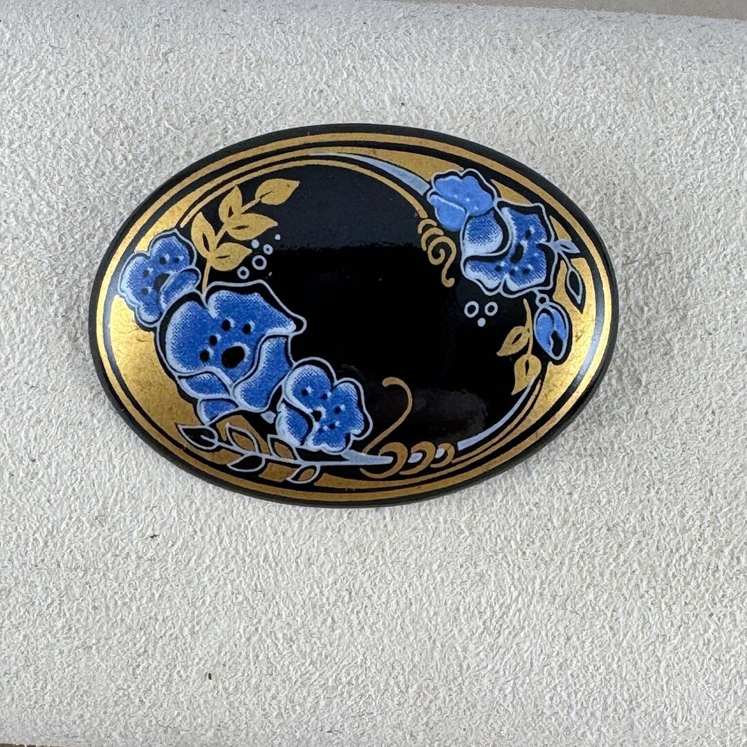Stunning Vintage Michaela Frey Floral Enamel Art Nouveau Designed Pin ...