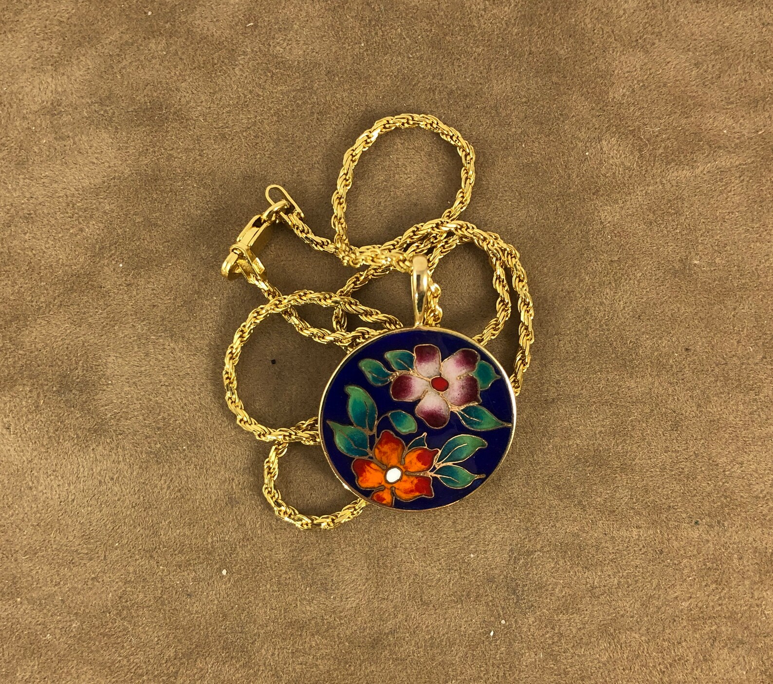 Vintage 14 Karat Gold Pendant With 18 Inch Vermeil Rope Chain - Etsy