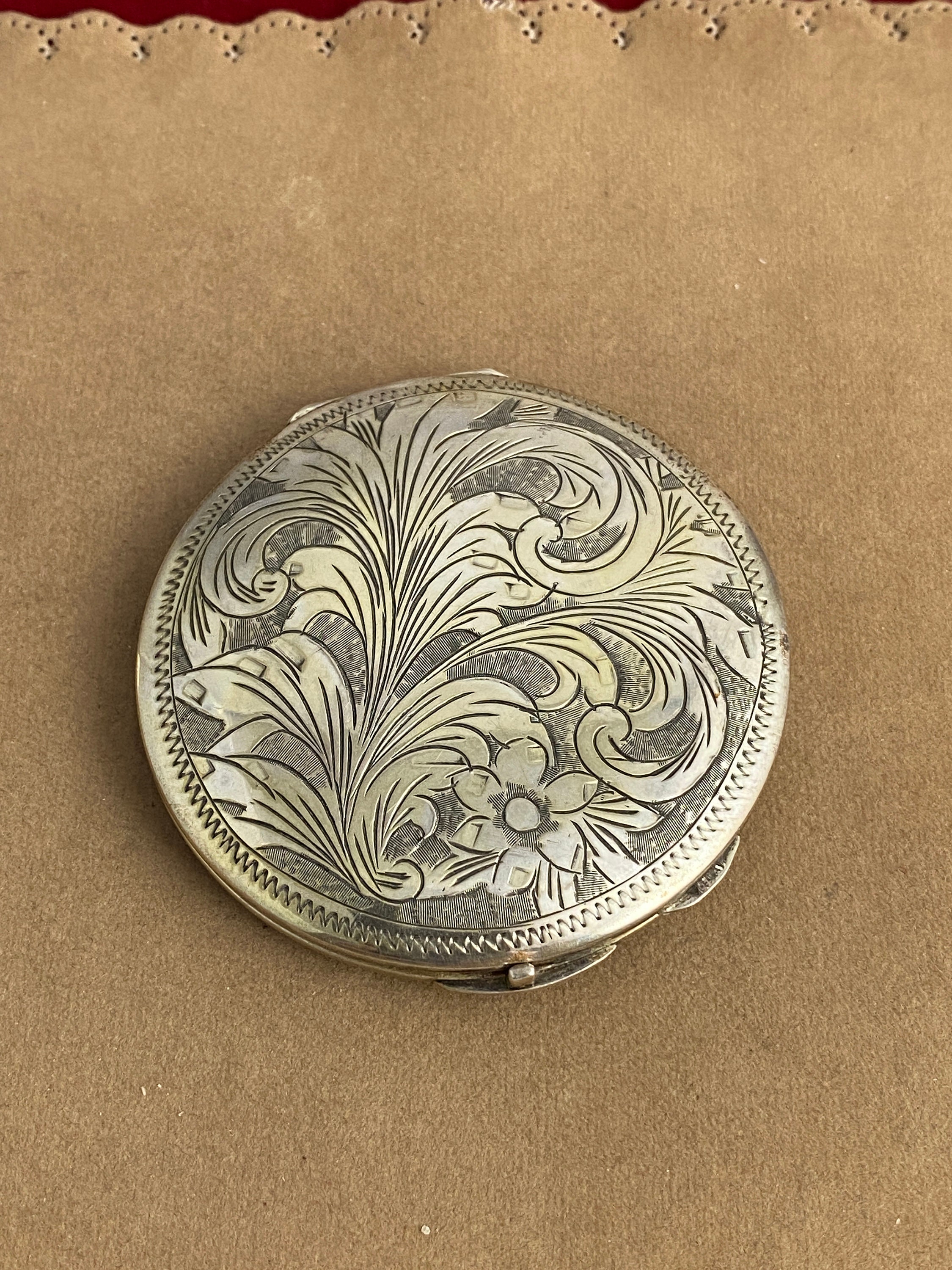 Vintage 1960s Italian 800 Silver Makeup Compact & Lipstick Holder Set ...